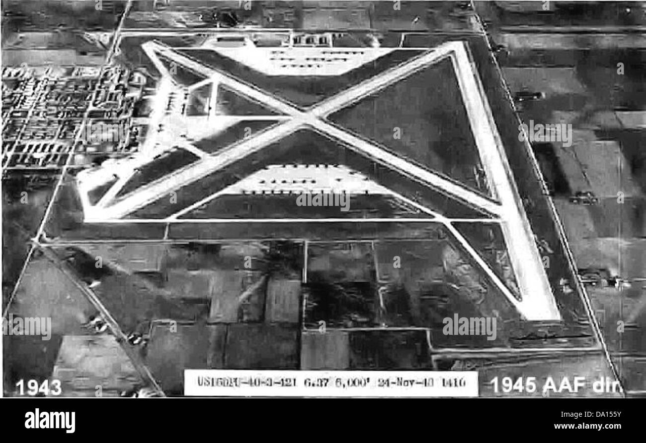 This historical photograph captures a moment at Baer Army Air Base ...