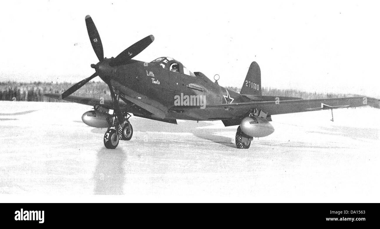 The Bell P-63 Kingcobra, a World War II fighter aircraft, is shown in ...