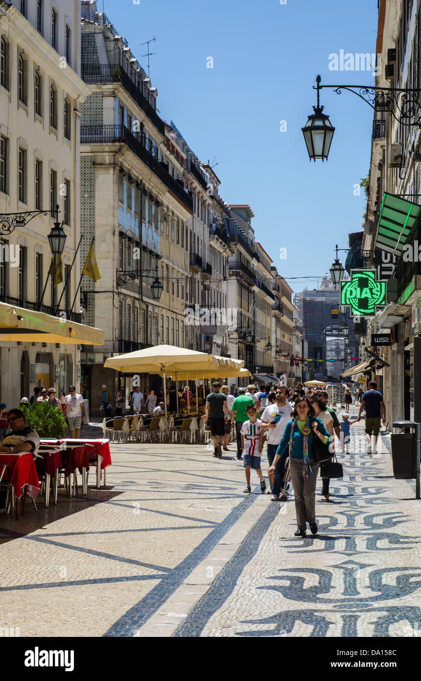 Street scene in the heart of Lisbon, Portugal Stock Photo - Alamy