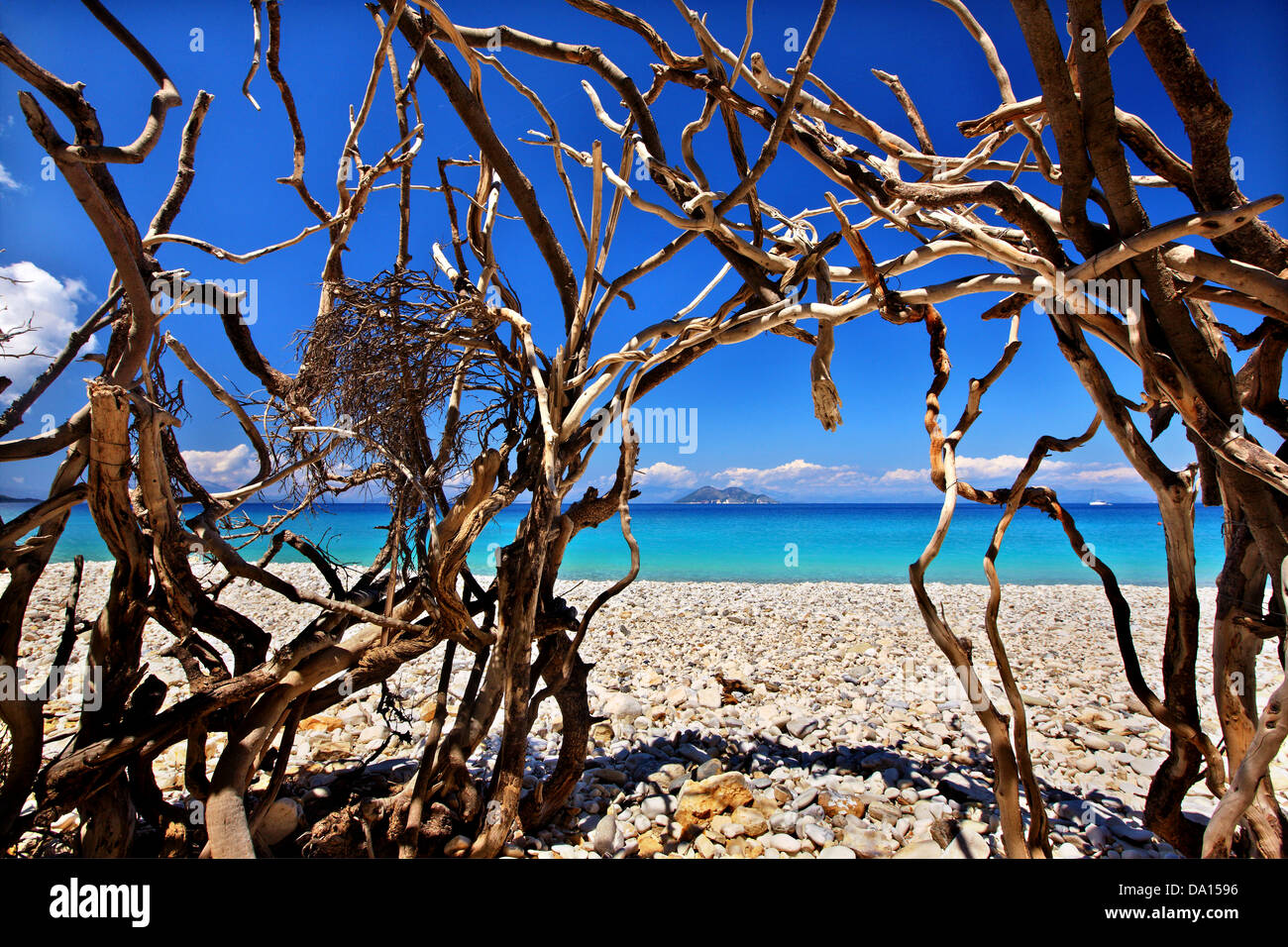 Gidaki beach, the most beautiful beach of Ithaca ("Ithaki") island ...