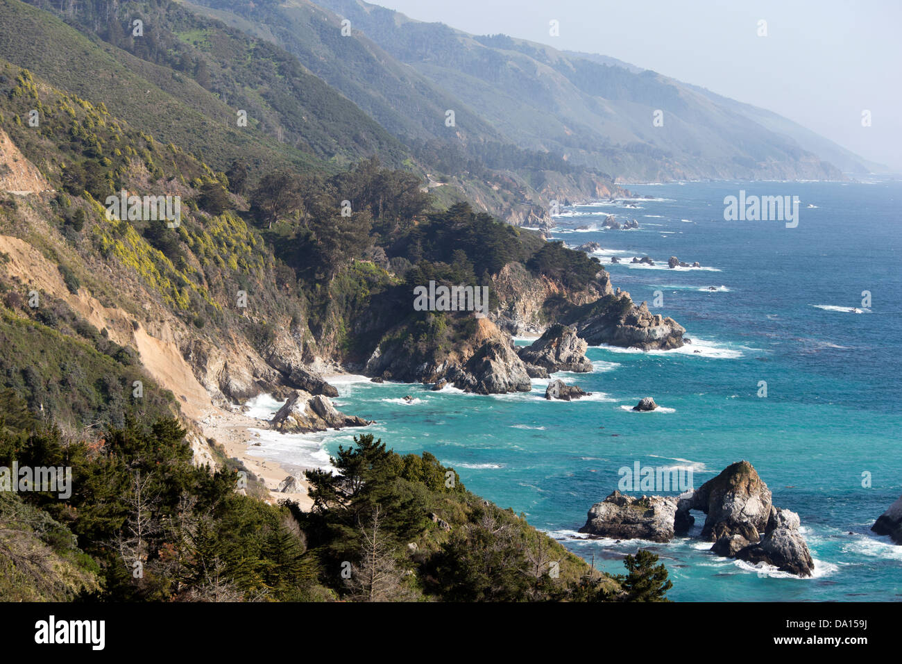 Coastline near Point Sur, Cabrillo Highway, California State Route 1 ...