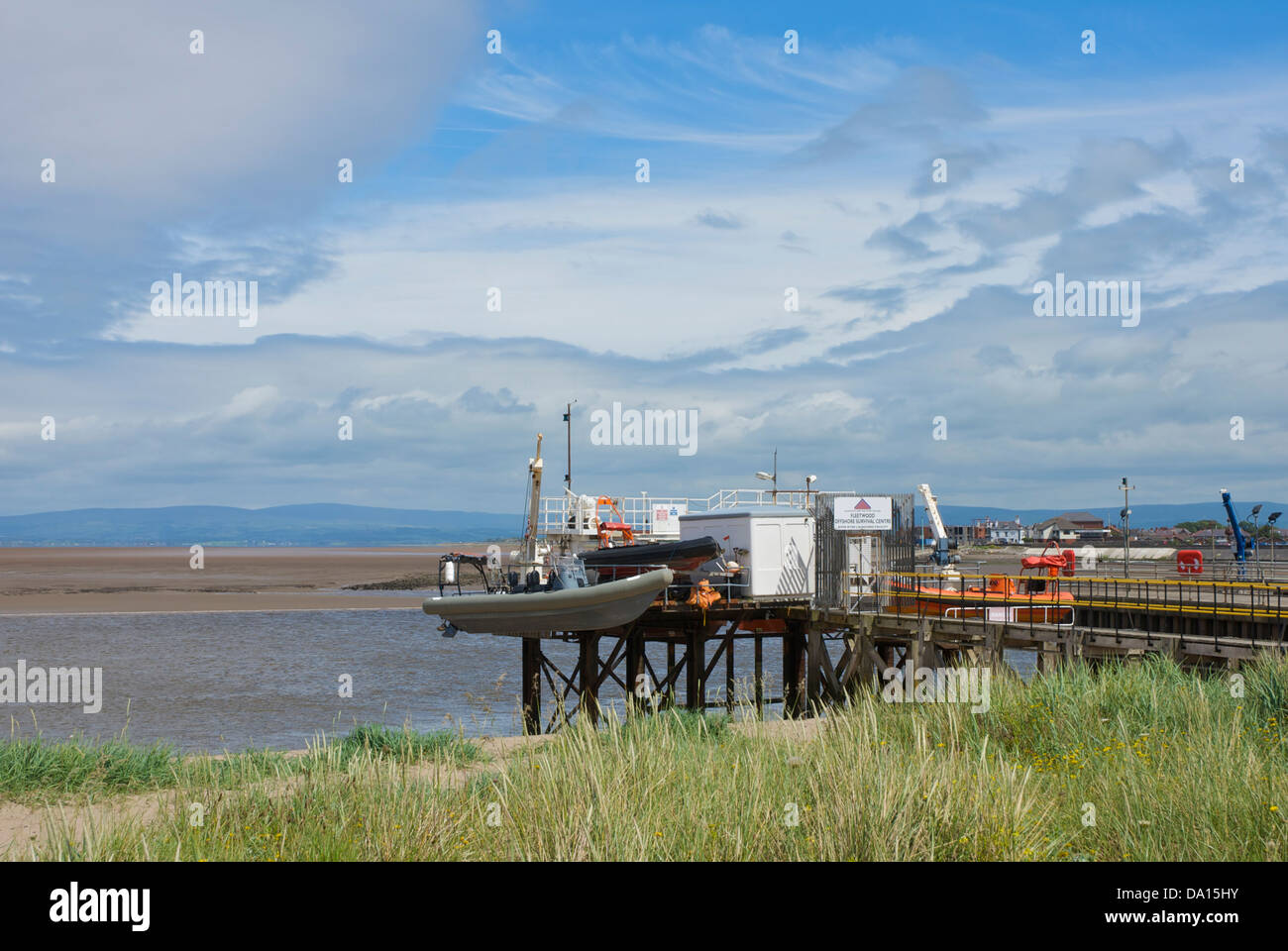 The River Wyre - and rescue boats - at Fleetwood, Lancashire, England ...