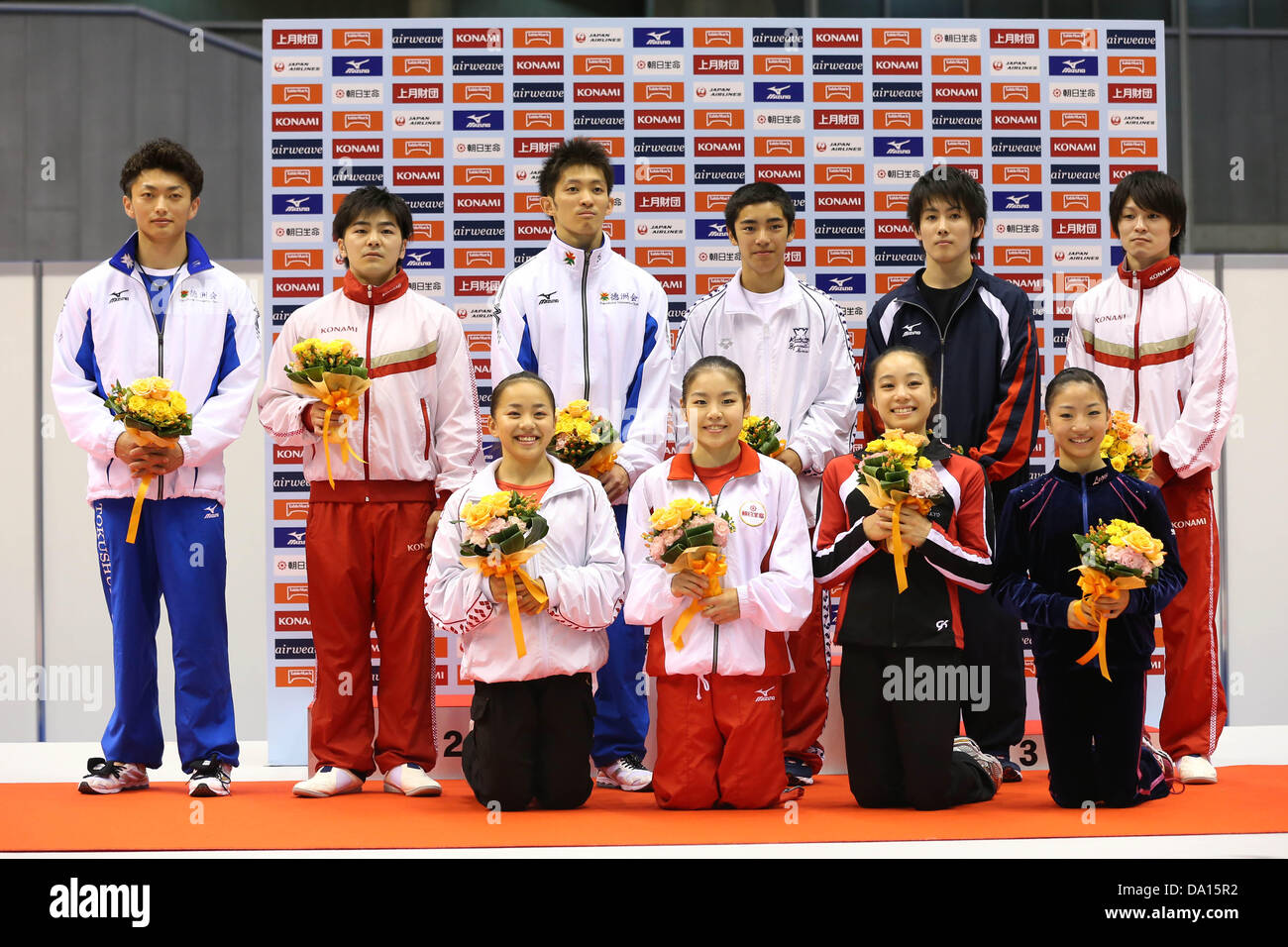 Tokyo, Japan. 29th June 2013. (back row L to R) Kohei Kameyama, Koji ...
