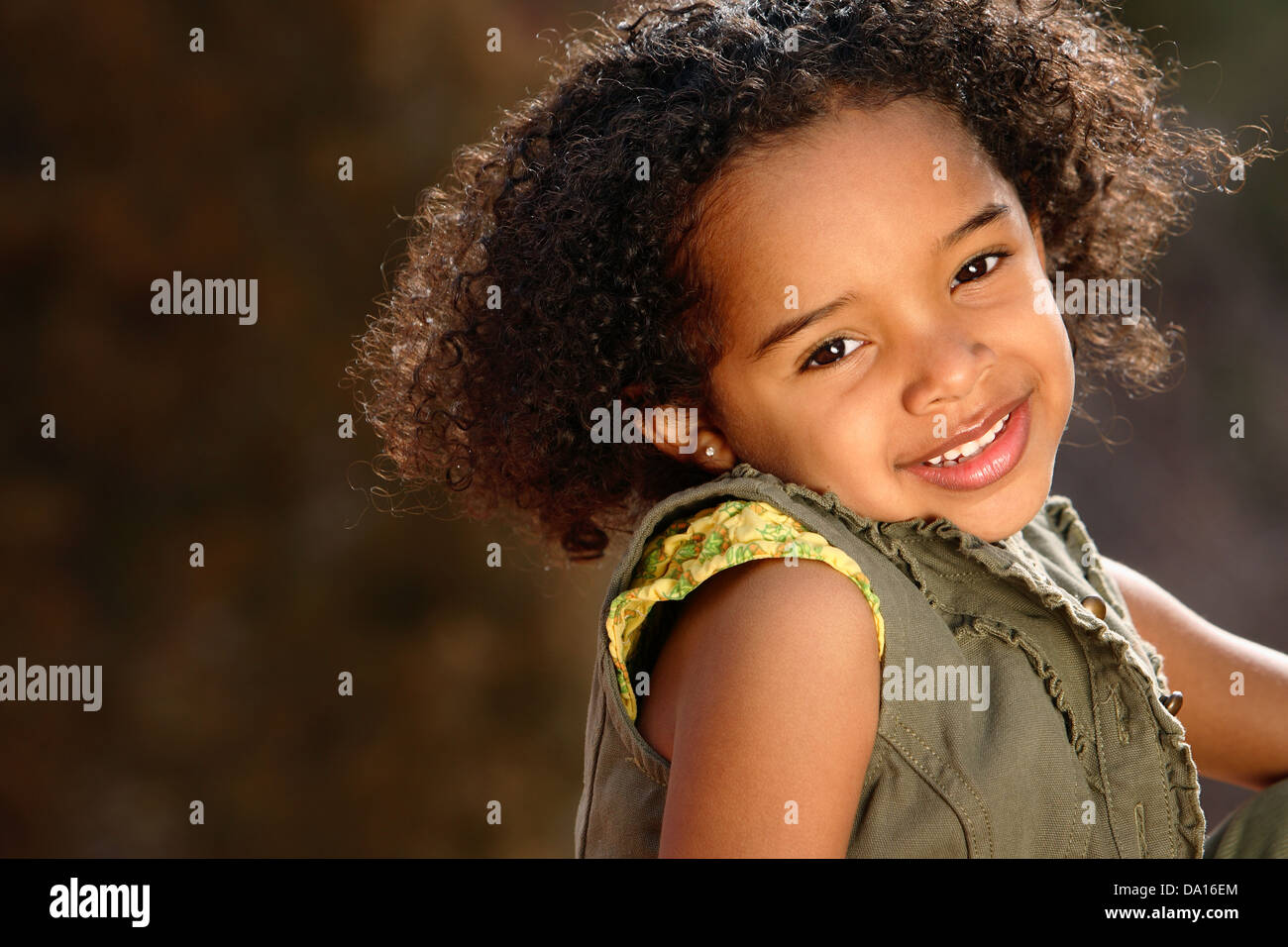Happy African American Girl Stock Photo - Alamy