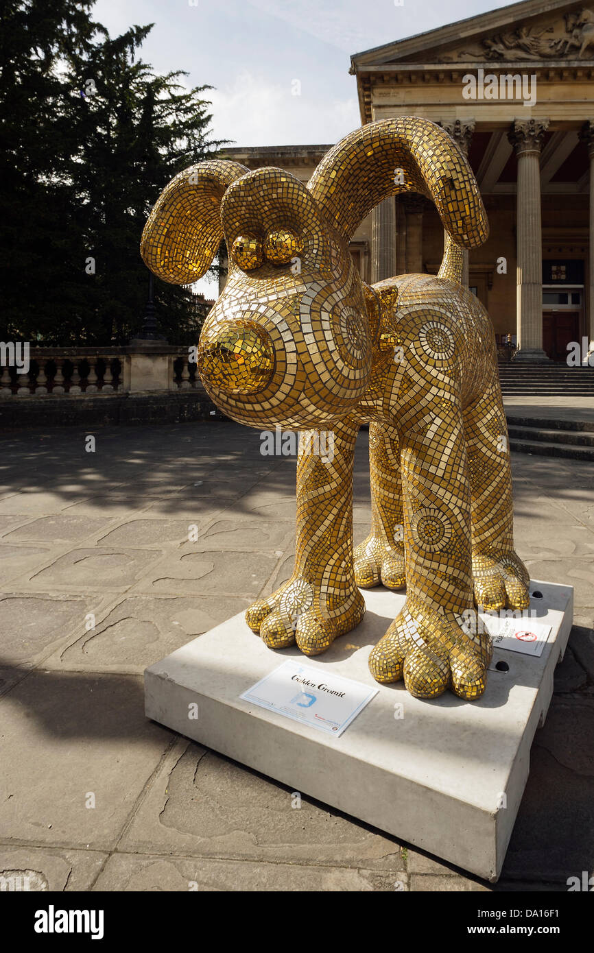 Bristol, UK. 30th June 2013. Golden Gromit outside the Victoria Rooms ...