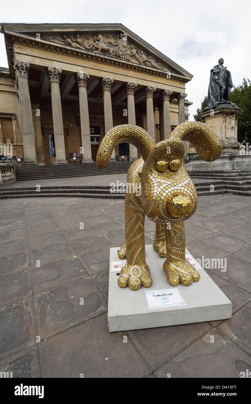 Bristol, UK. 30th June 2013. Golden Gromit outside the Victoria Rooms ...
