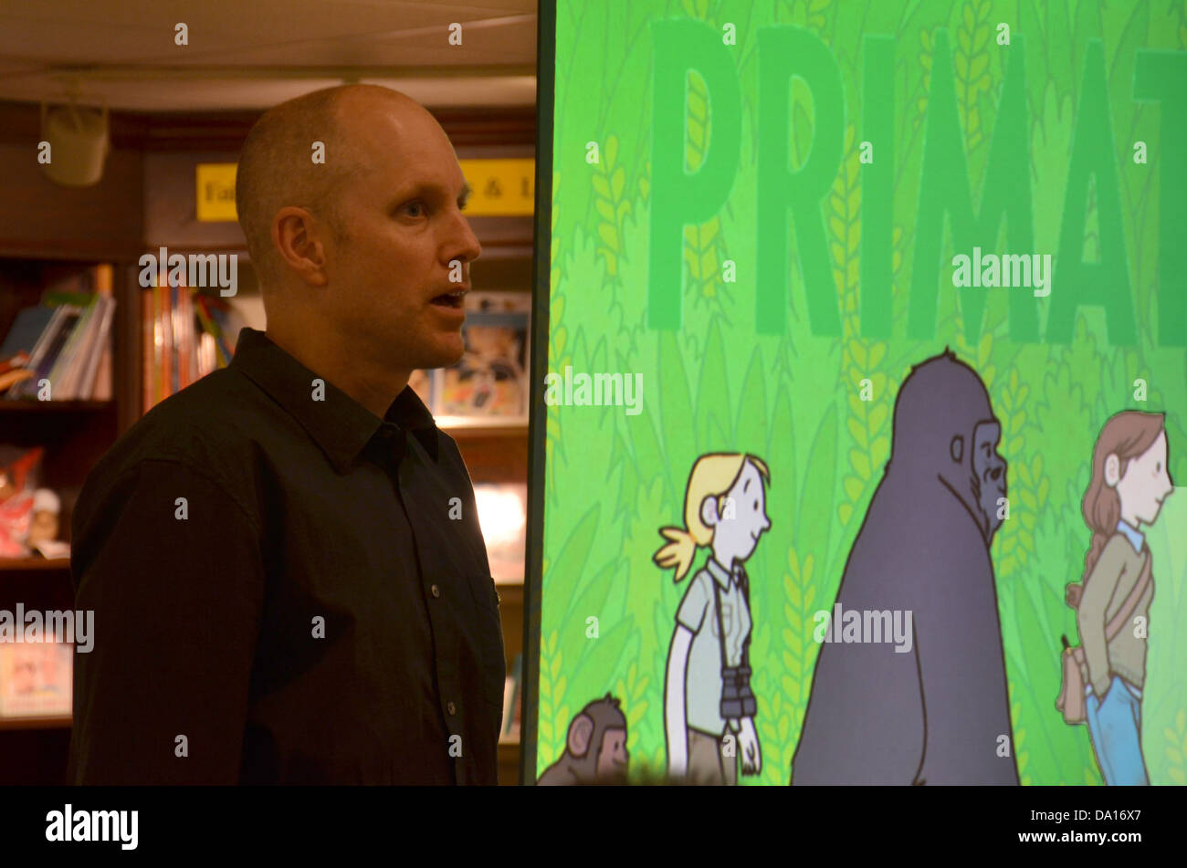 Jim Ottaviani at book signing for his new book "Primates" at Nicola's ...