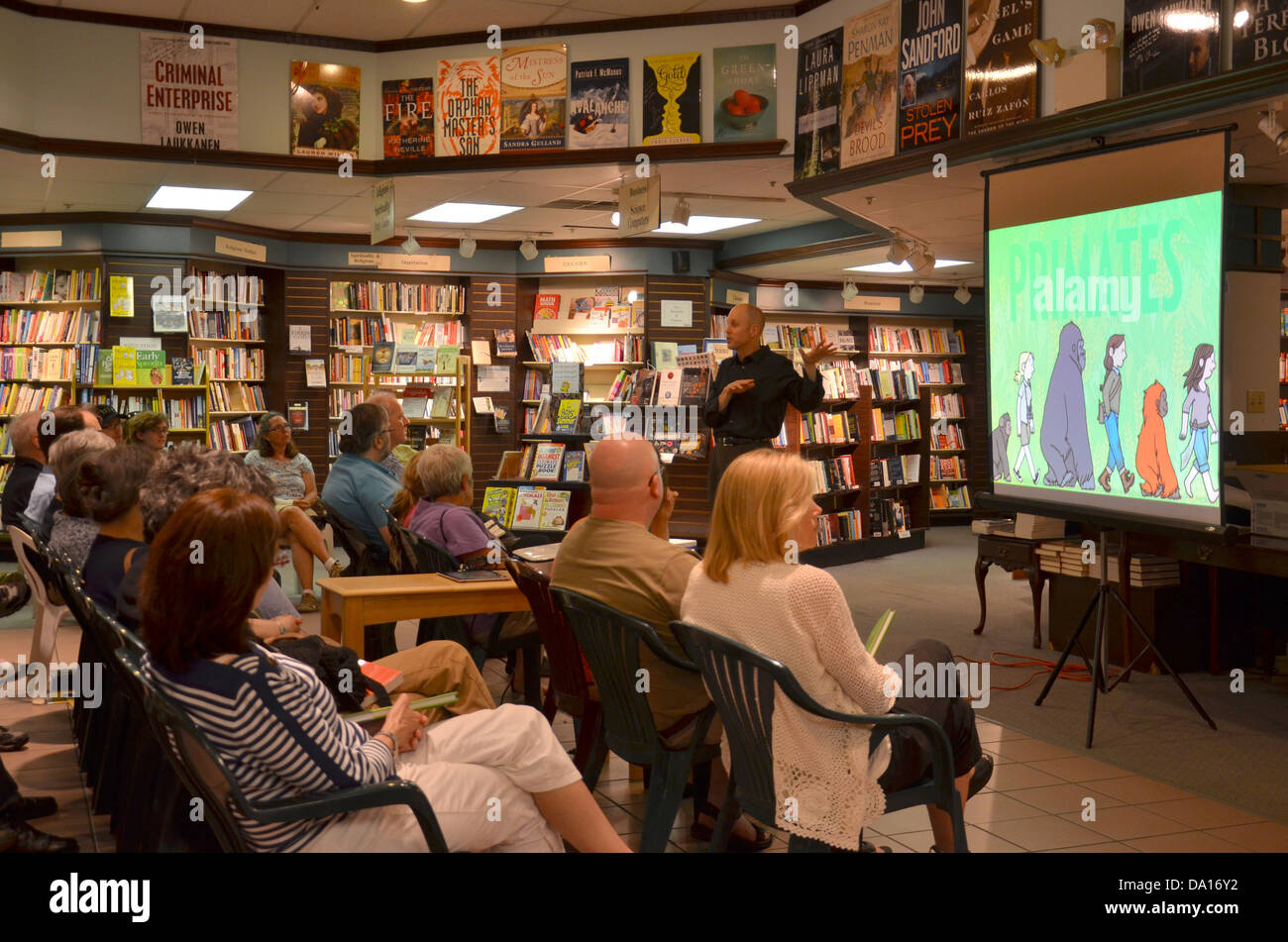 Jim Ottaviani at book signing for his new book "Primates" at Nicola's ...