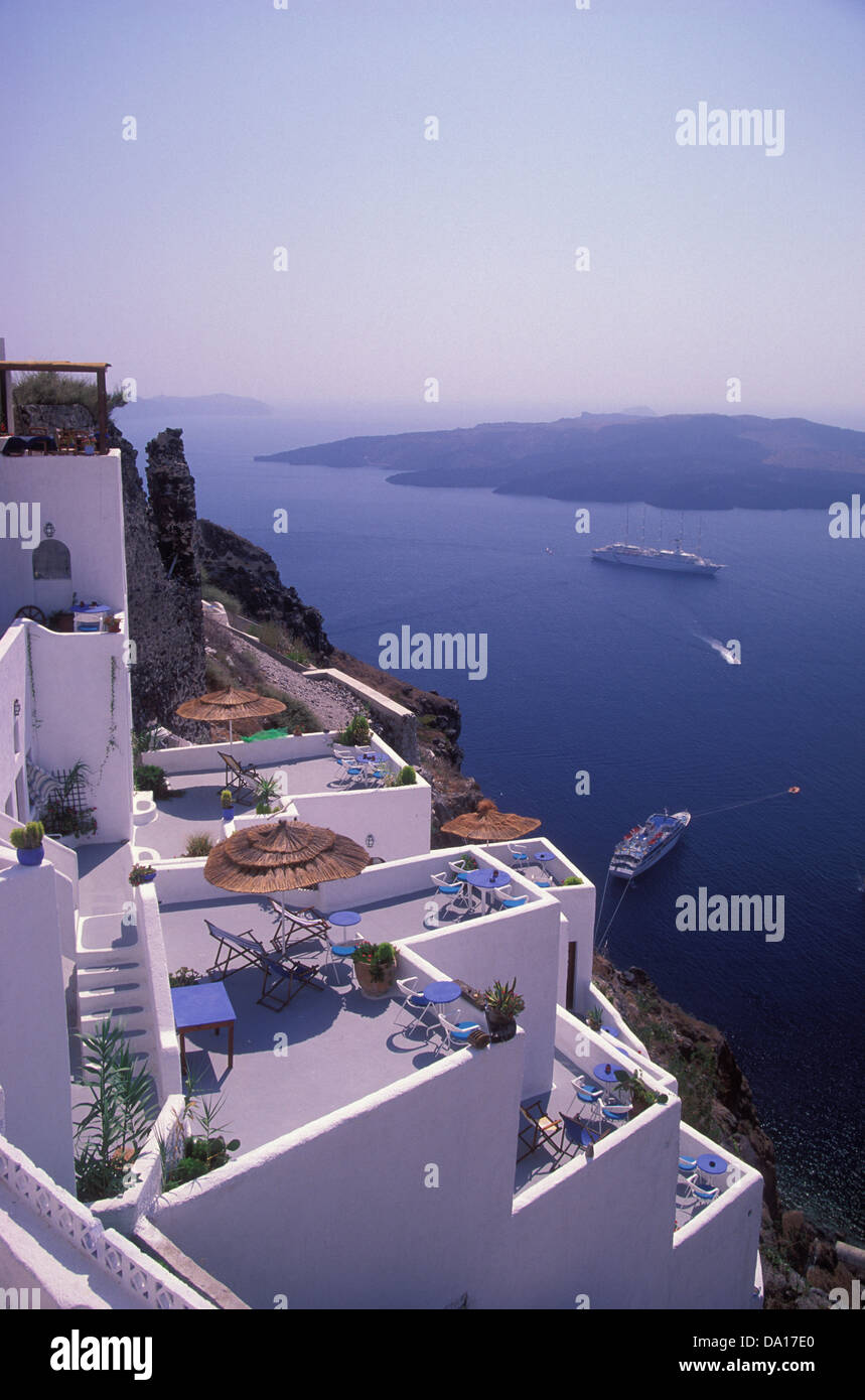 Santorini Fira Sunset Greece Aegean volcano dusk color colorful volcano ...