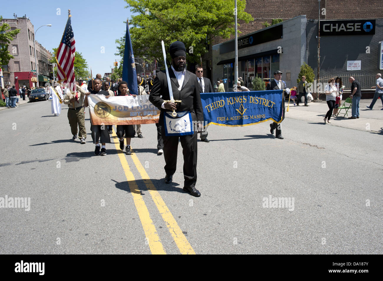 Freemasons march in The Kings County Memorial Day Parade in the Bay ...