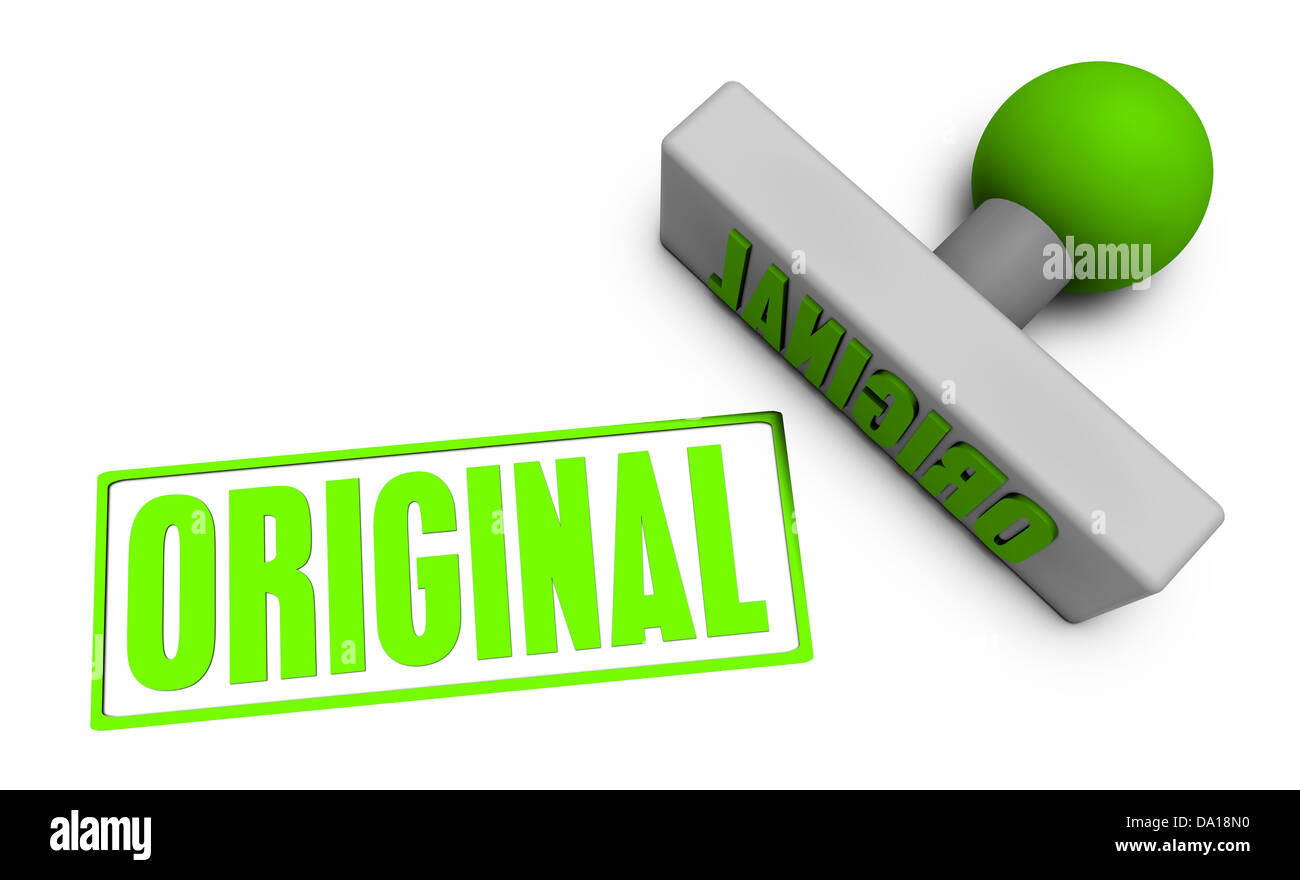 Original Stamp or Chop on Paper Concept in 3d Stock Photo - Alamy