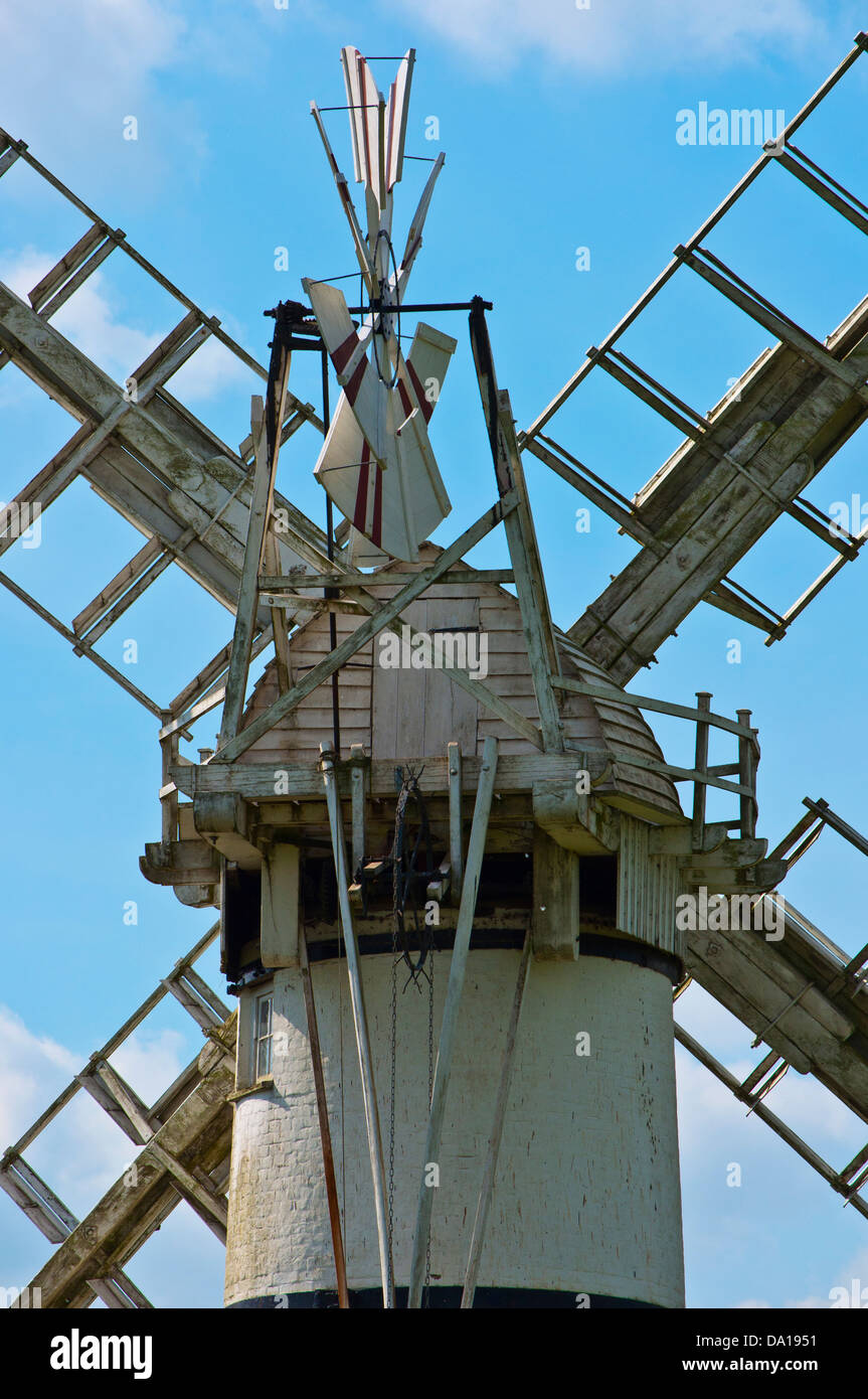Detail windmill cap sails and fan tail Stock Photo - Alamy