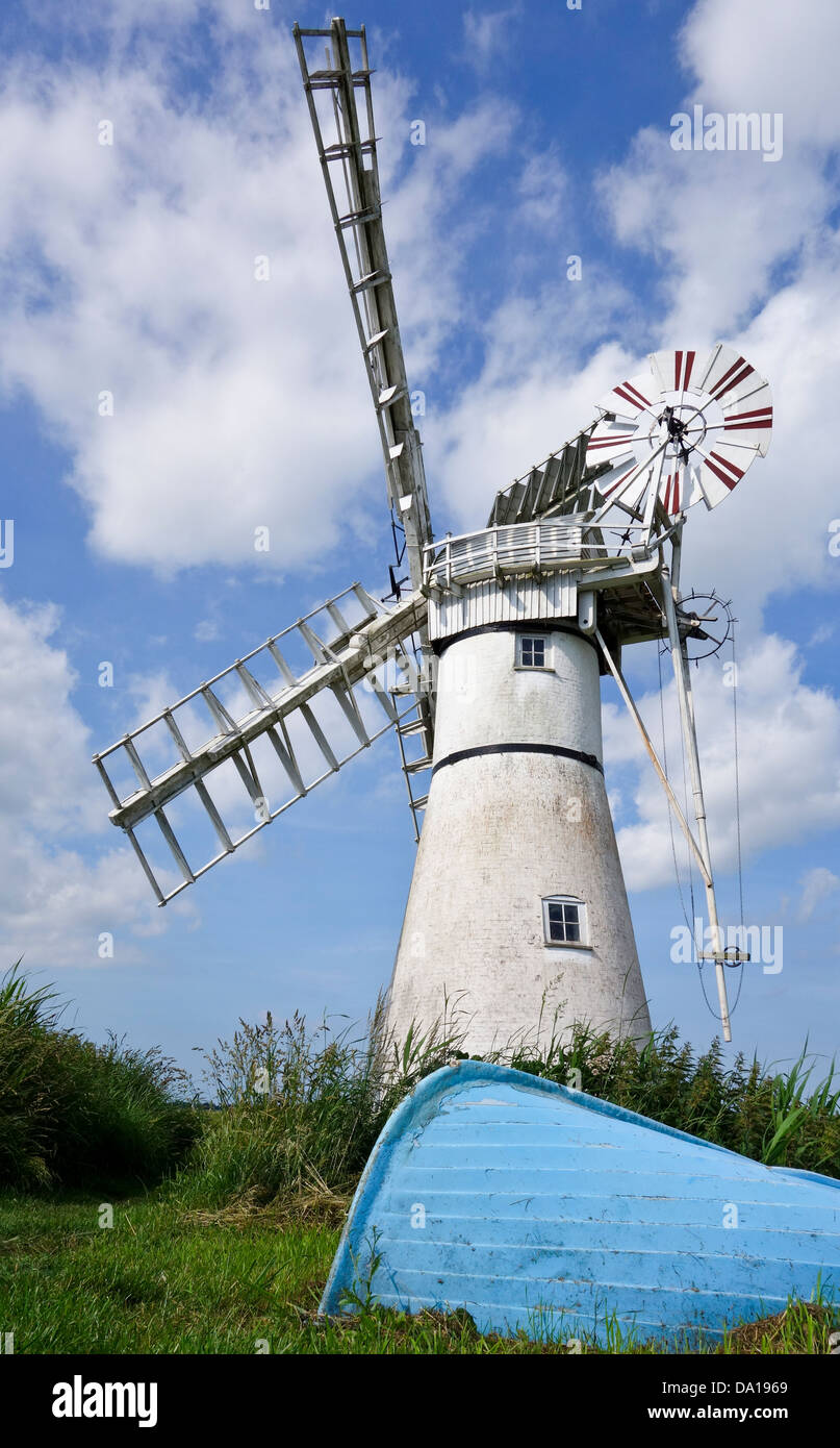 Thurne wind mill drainage pump Stock Photo - Alamy