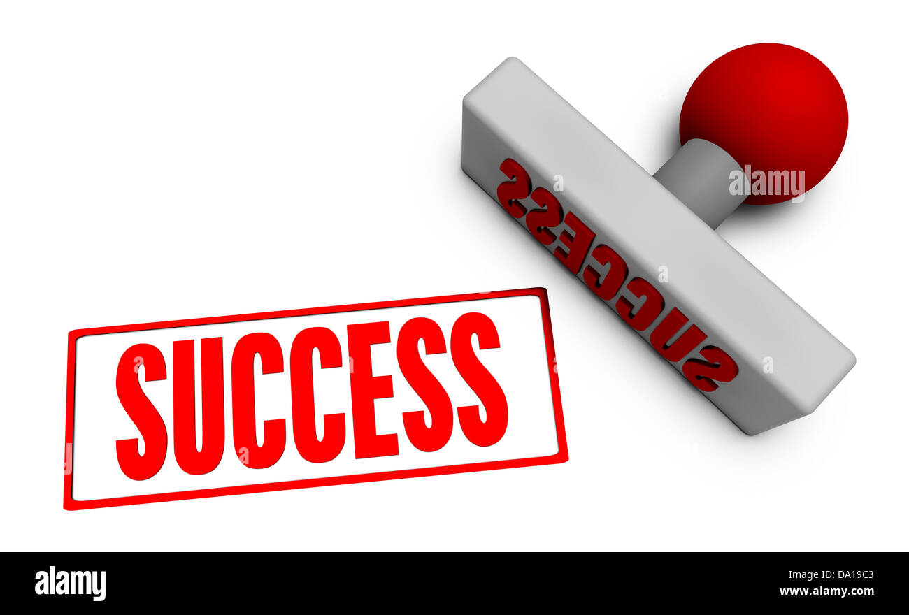Success Stamp or Chop on Paper Concept in 3d Stock Photo - Alamy