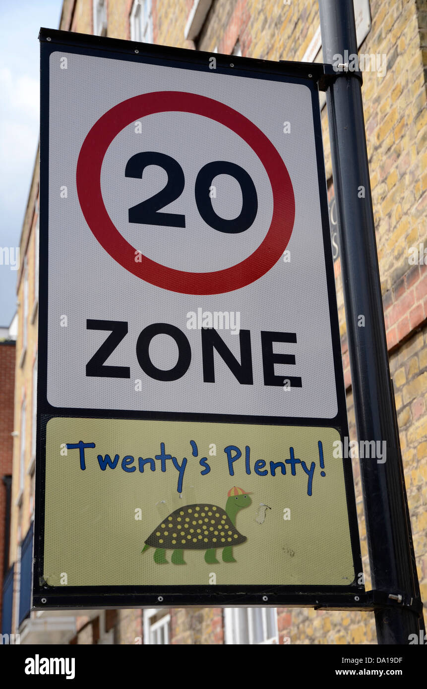 A 20 mph sign in east London Stock Photo - Alamy