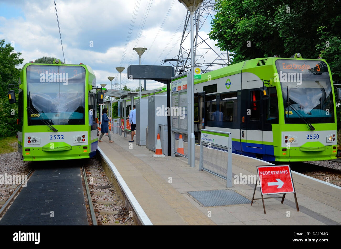 Tramlink trams on the Croydon Tramlink in London Stock Photo - Alamy