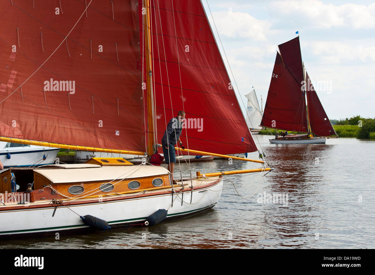 Traditional Norfolk sailing boat Yacht Stock Photo - Alamy