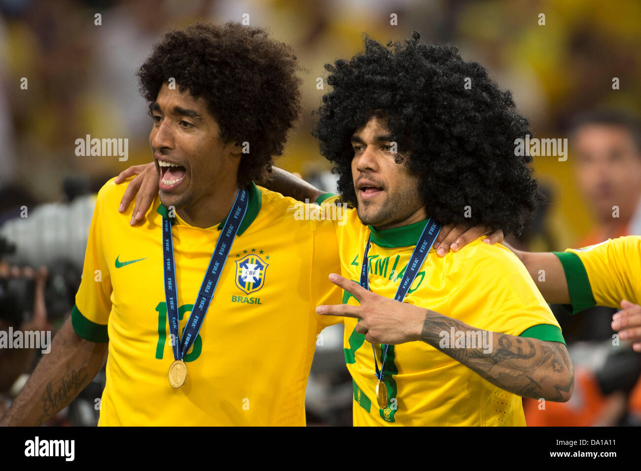 Rio de Janeiro, Brazil. 30th June 2013. (L-R) Dante, Daniel Alves (BRA ...