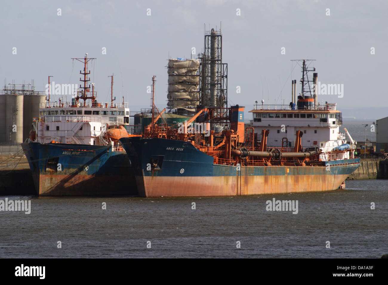 The Arco Beck a Trailing suction hopper dredger,and the Arco Adur a ...