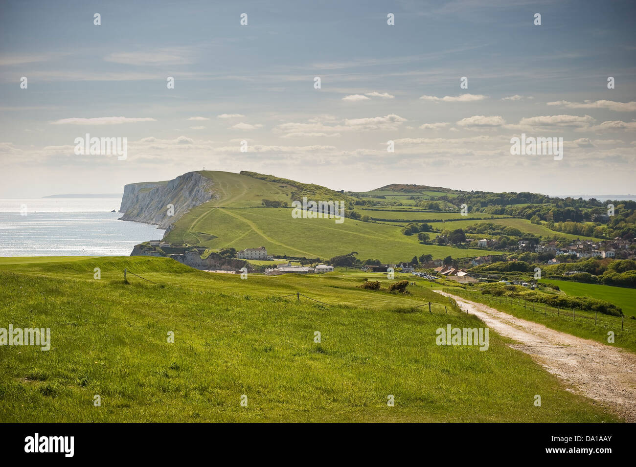Tennyson Down viewed from Freshwater Bay Golf Club on the Isle of Wight ...