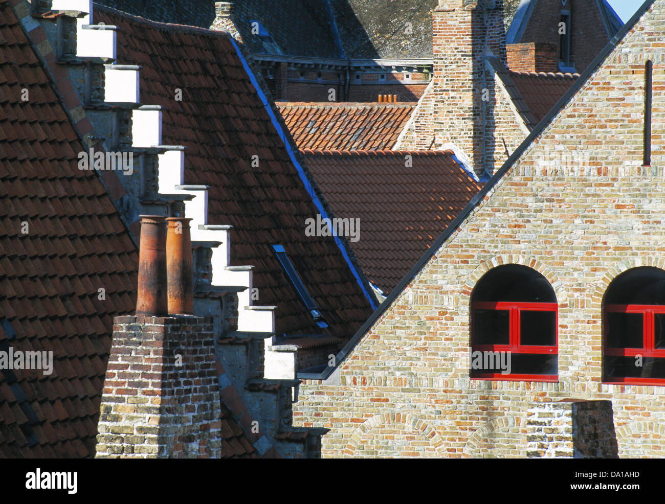 Rooves Bruges Belgium Stock Photo - Alamy