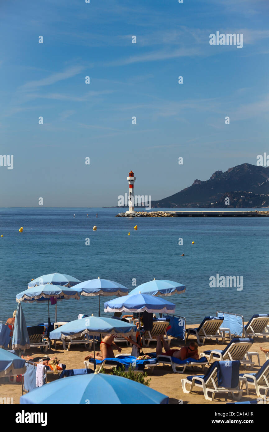 France, Cannes, View of shore and lighthouse Stock Photo - Alamy
