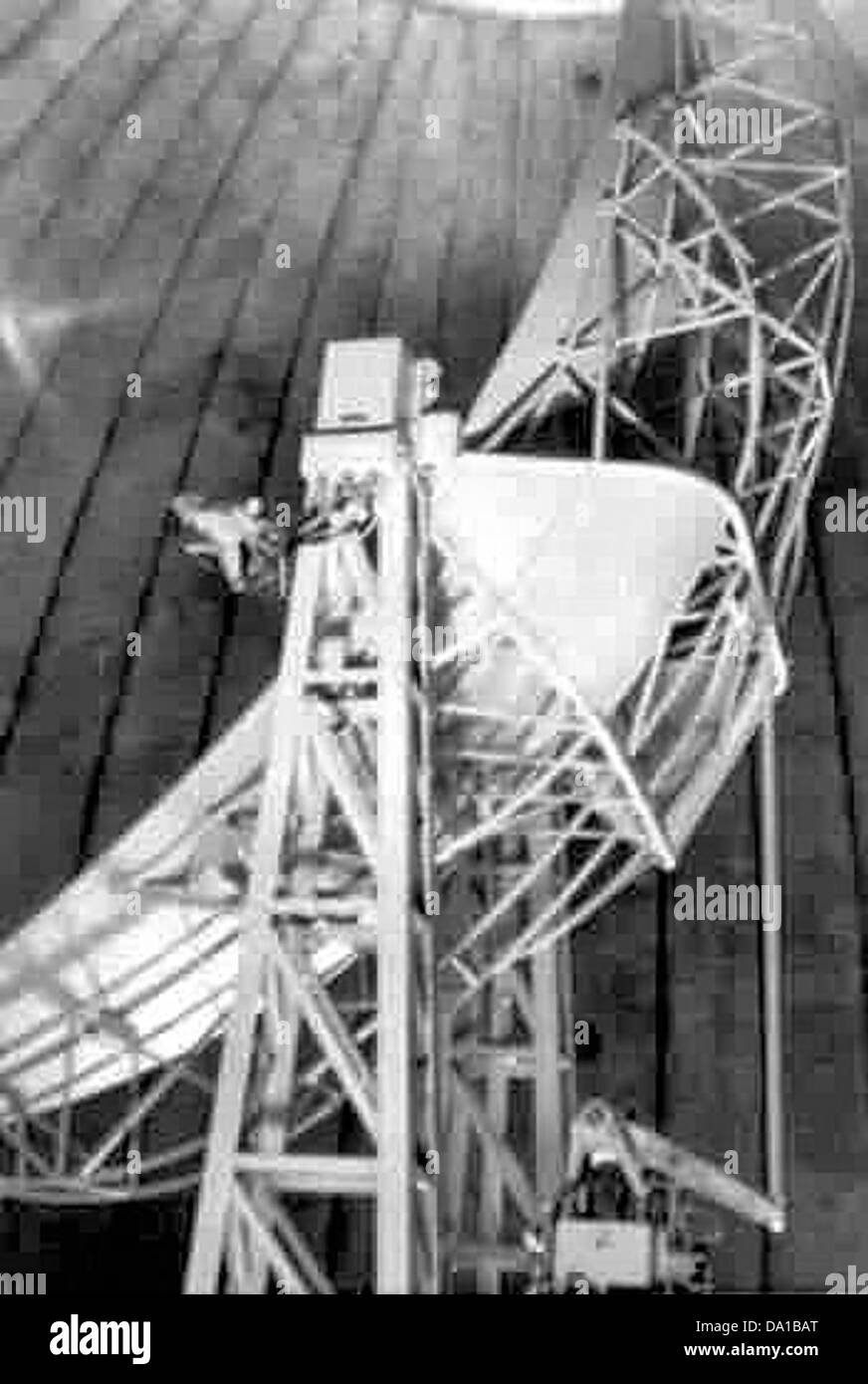 This image showcases the AN-FPS-26 radar system, a piece of military technology used for ...