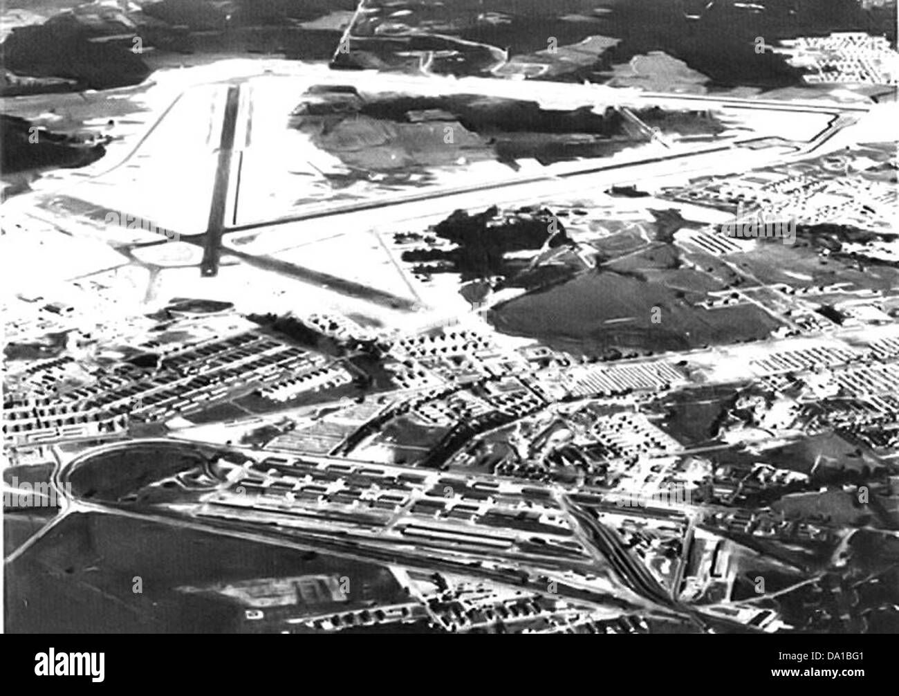 This historical photograph from 1943 shows Fort Dix Army Air Base (AAB ...