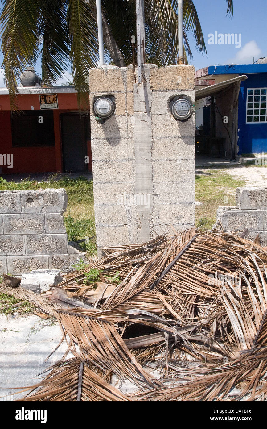 Electricity meters in Puerto Morelos, Quintana de Roo, Mexico Stock ...