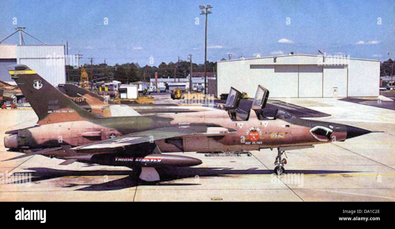 The F-105 Thunderchief, 63-8299, from the 128th Tactical Fighter ...