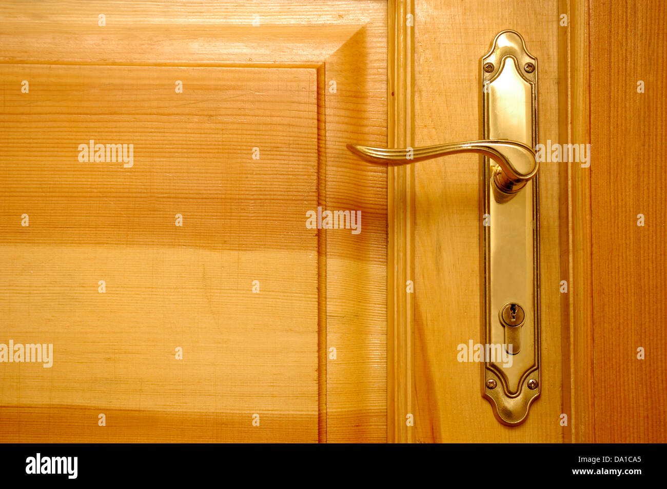 detail of an elegant beech wood door Stock Photo - Alamy