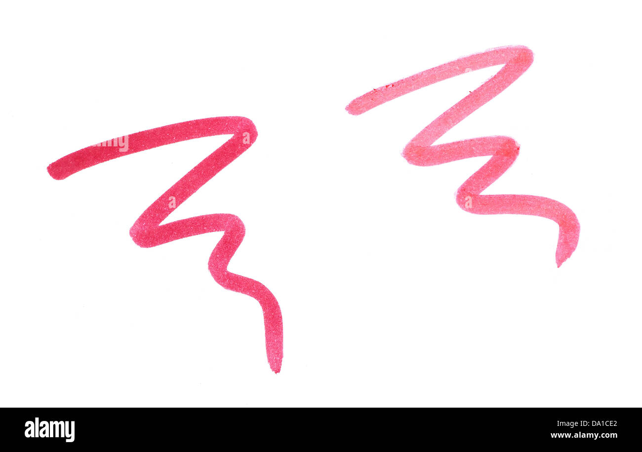 red lip gloss squiggle cut out onto a white background Stock Photo - Alamy