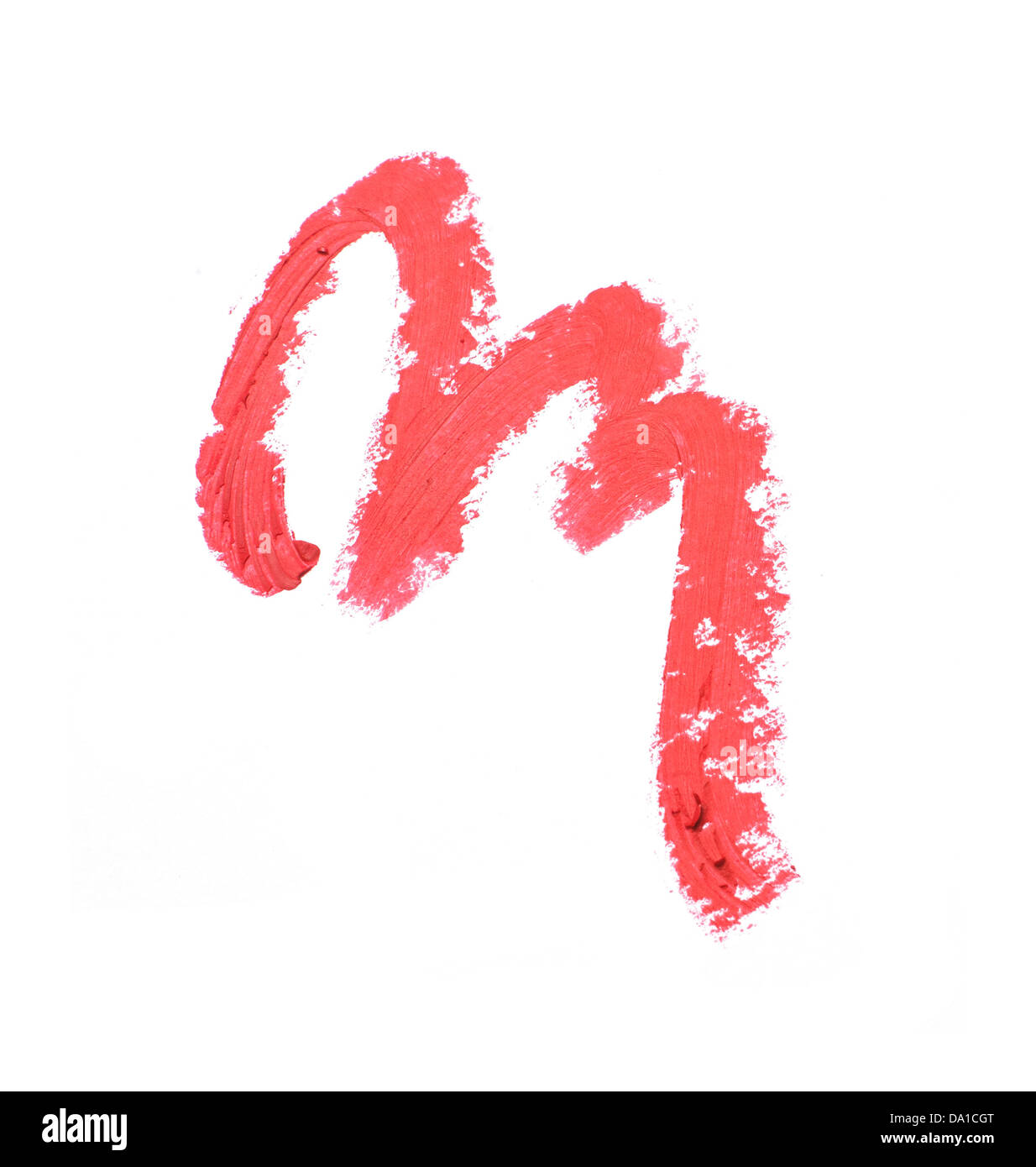 red lip gloss squiggle cut out onto a white background Stock Photo - Alamy