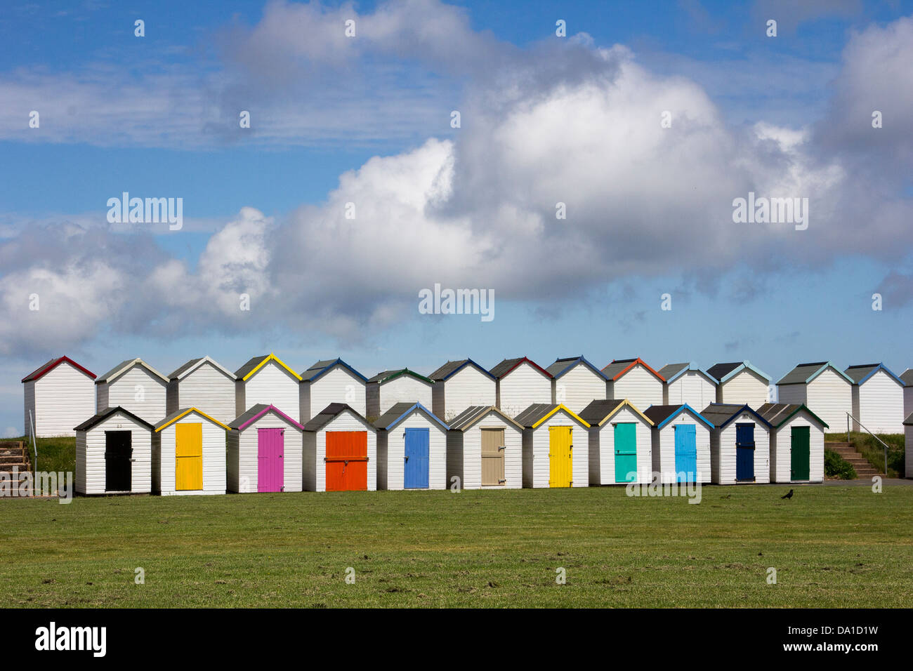Beach huts,Goodrington,Torbay,Devon,architecture, beach, blue, bright ...