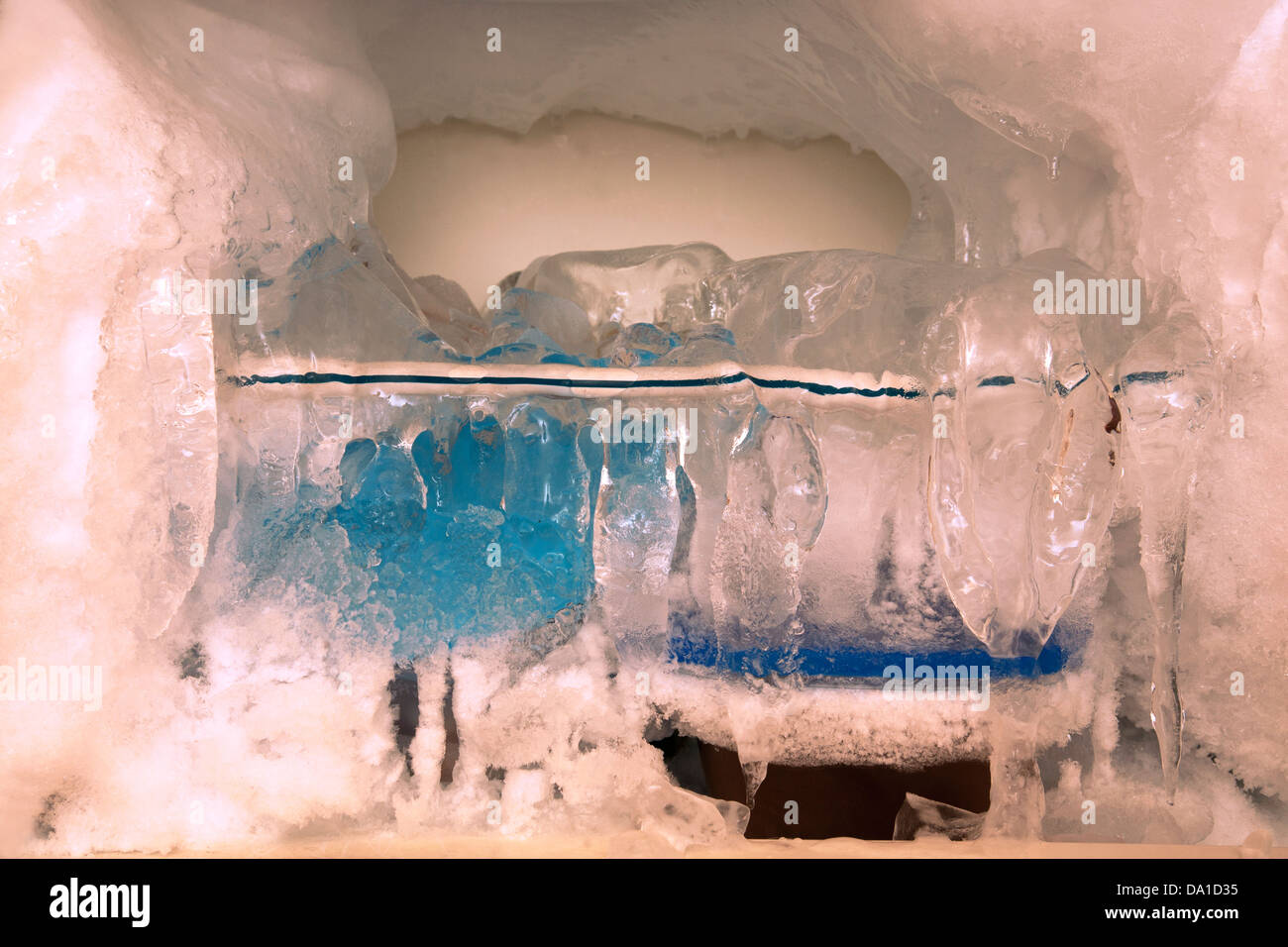 Iced up freezer Stock Photo - Alamy