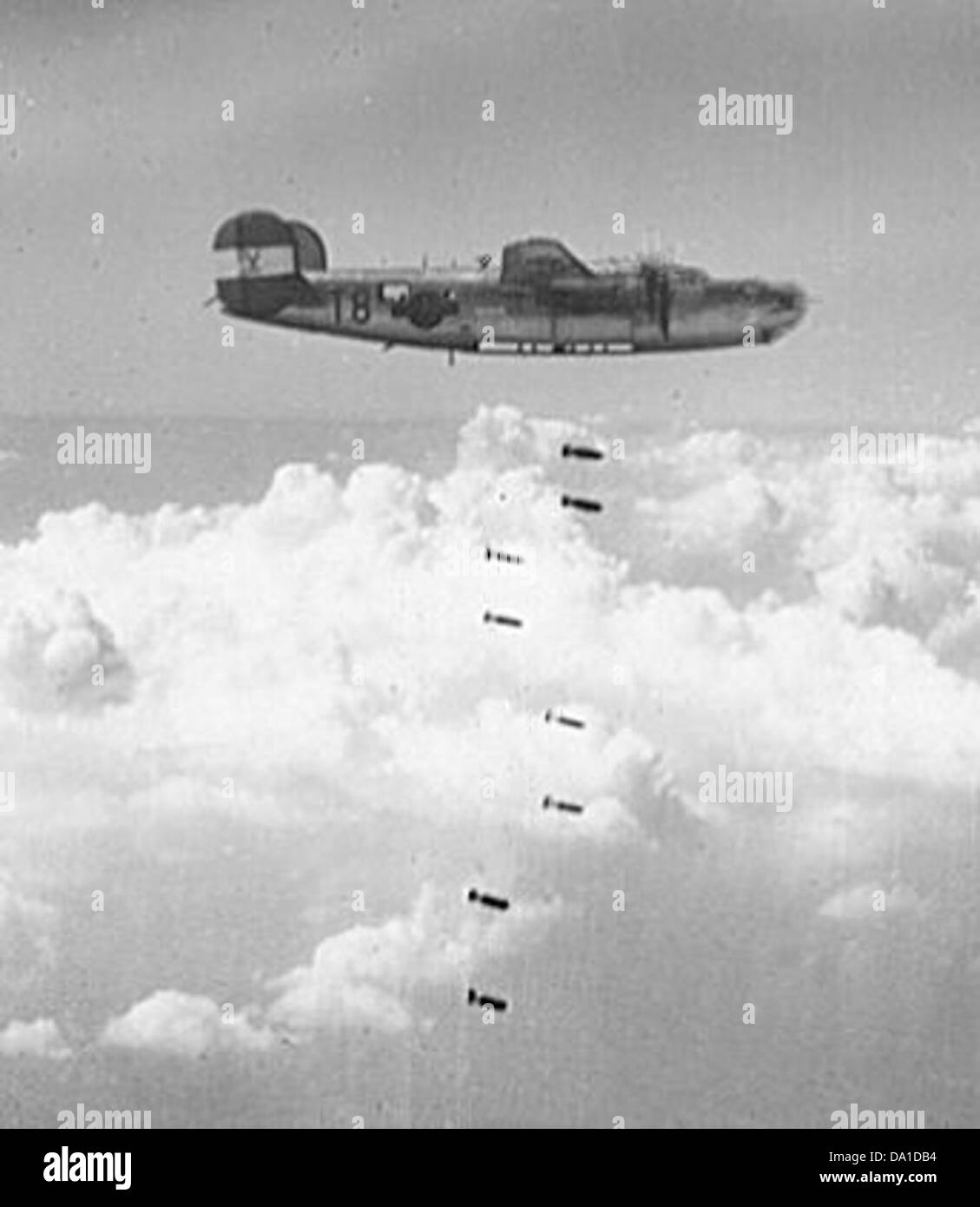 The Consolidated B-24J-55-CF Liberator, a World War II heavy bomber, is ...