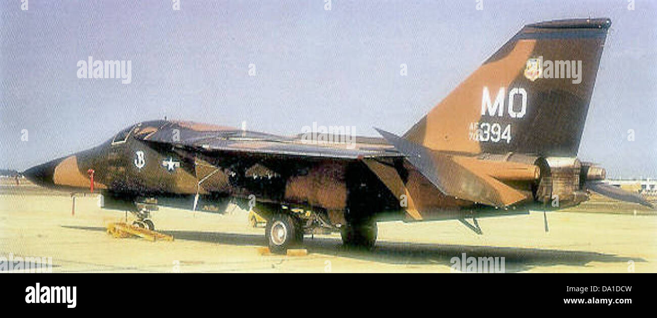 This photograph features an F-111F fighter aircraft, tail number 70 ...