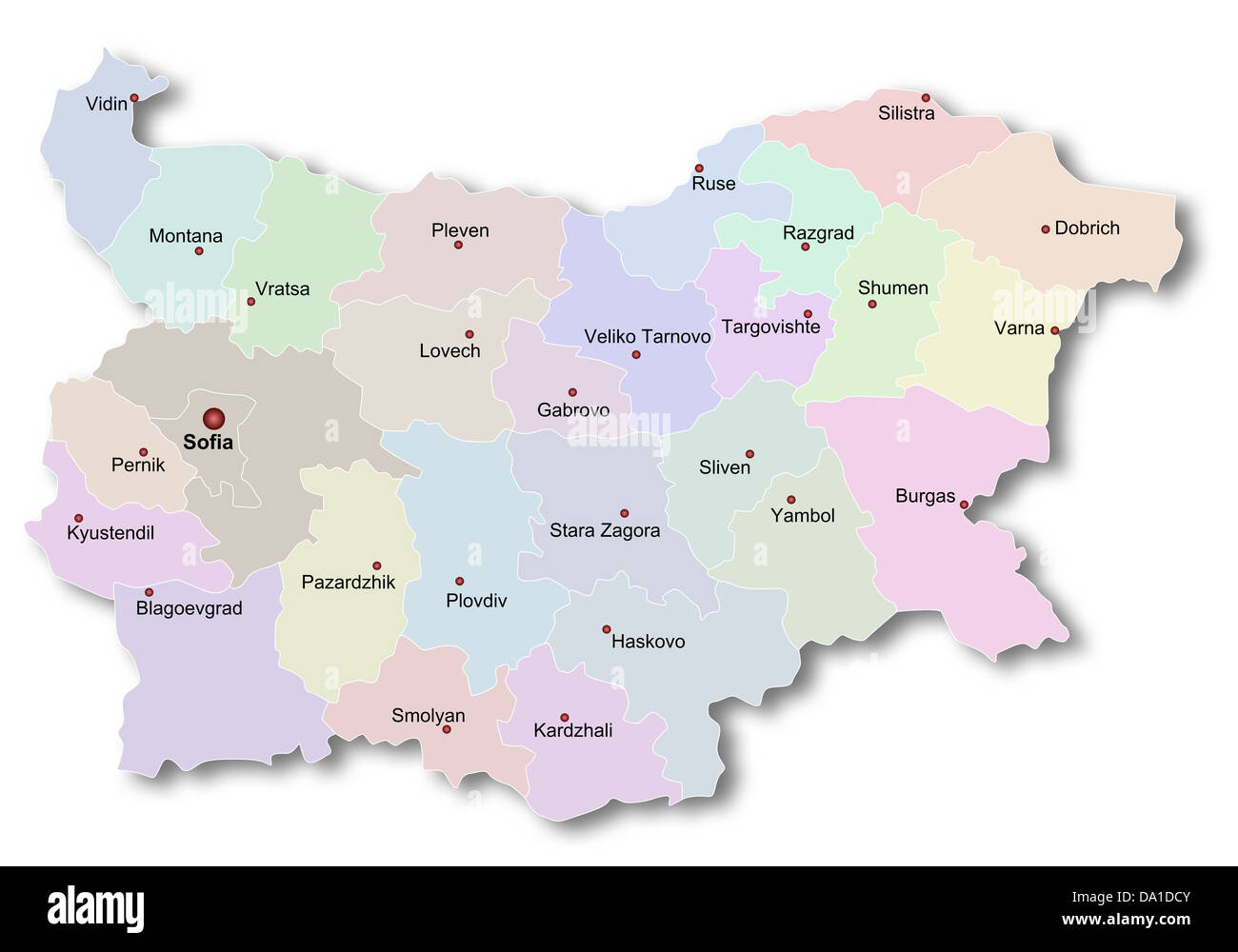 Map of Bulgaria Stock Photo - Alamy