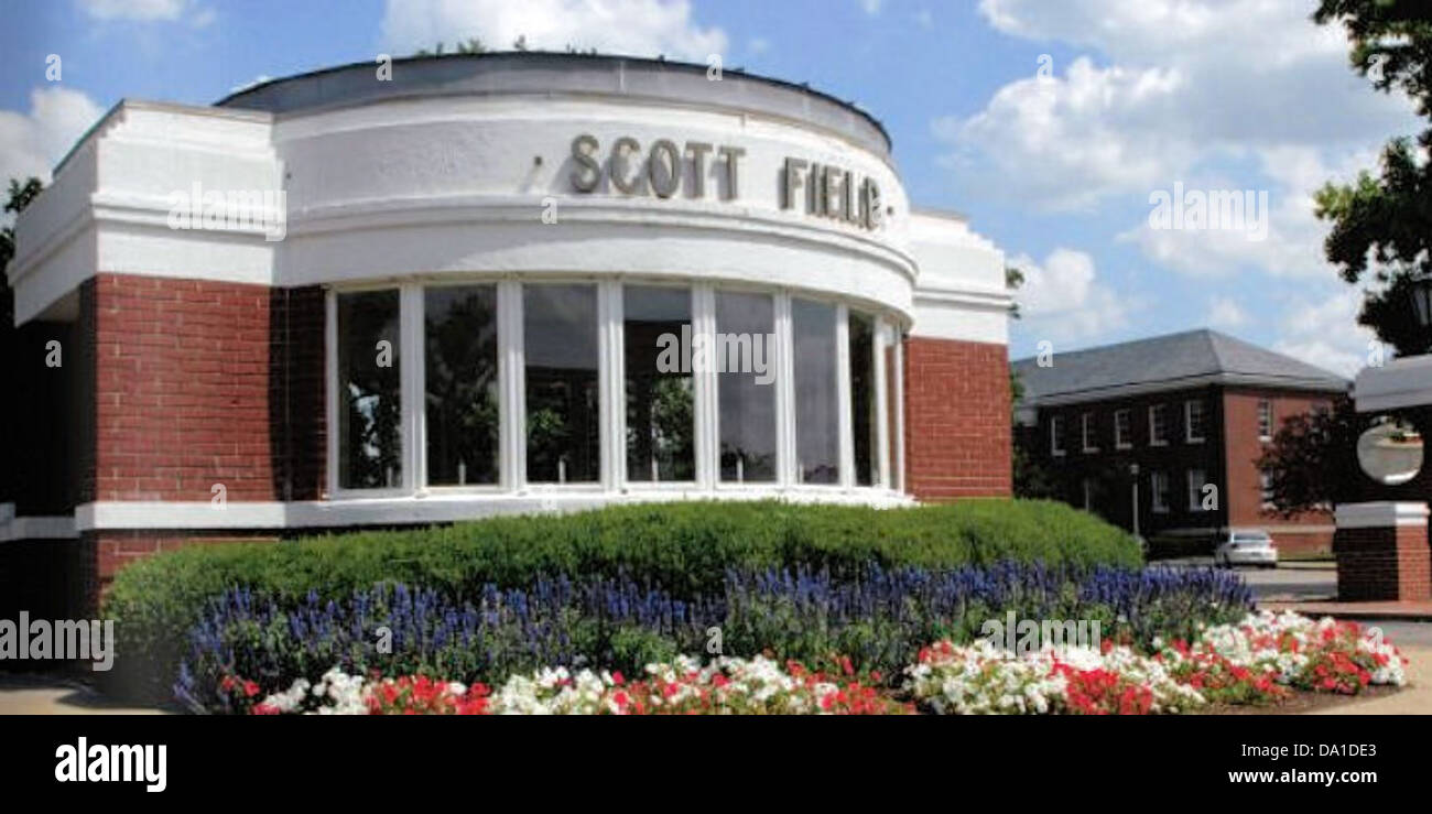 The Main Gate of Scott Air Force Base (SAFB) serves as the primary ...