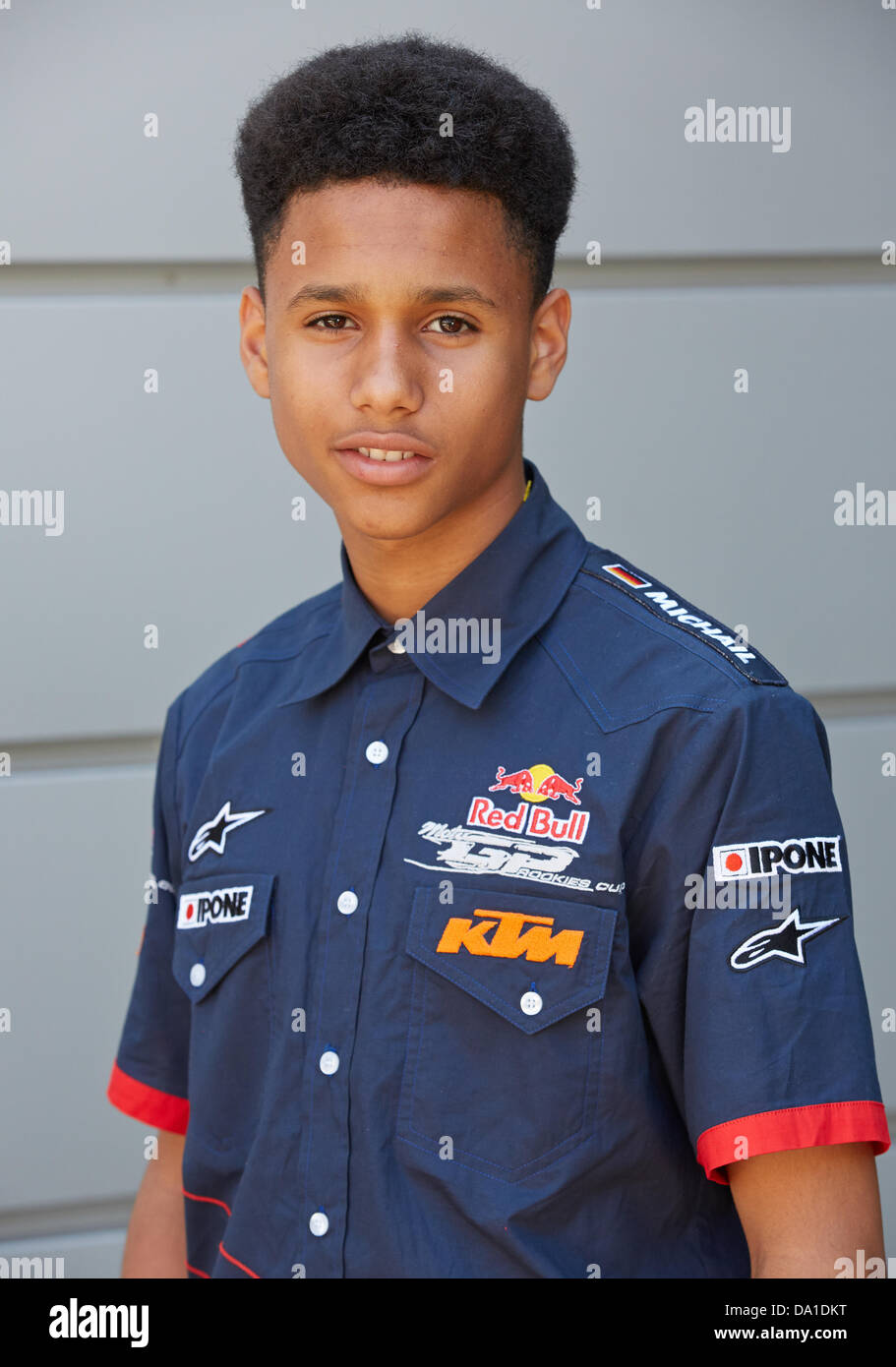 Aris Michail, junior motorcycle pilot of the Moto3 class of ADAC team ...