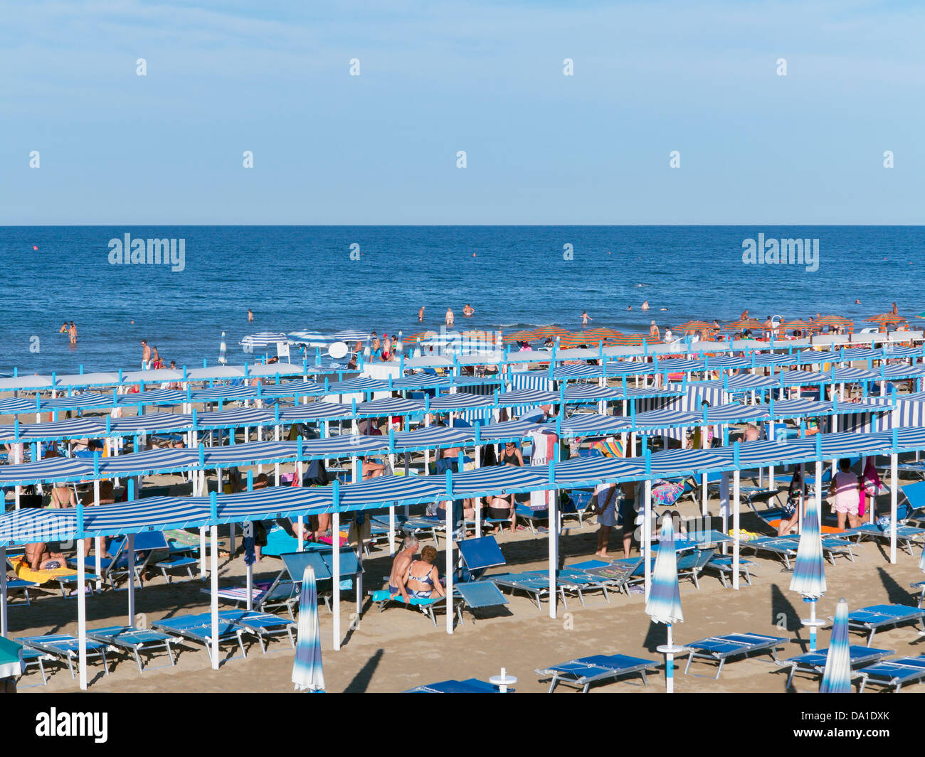 Beach during the summer in Riccione, Italy Stock Photo - Alamy