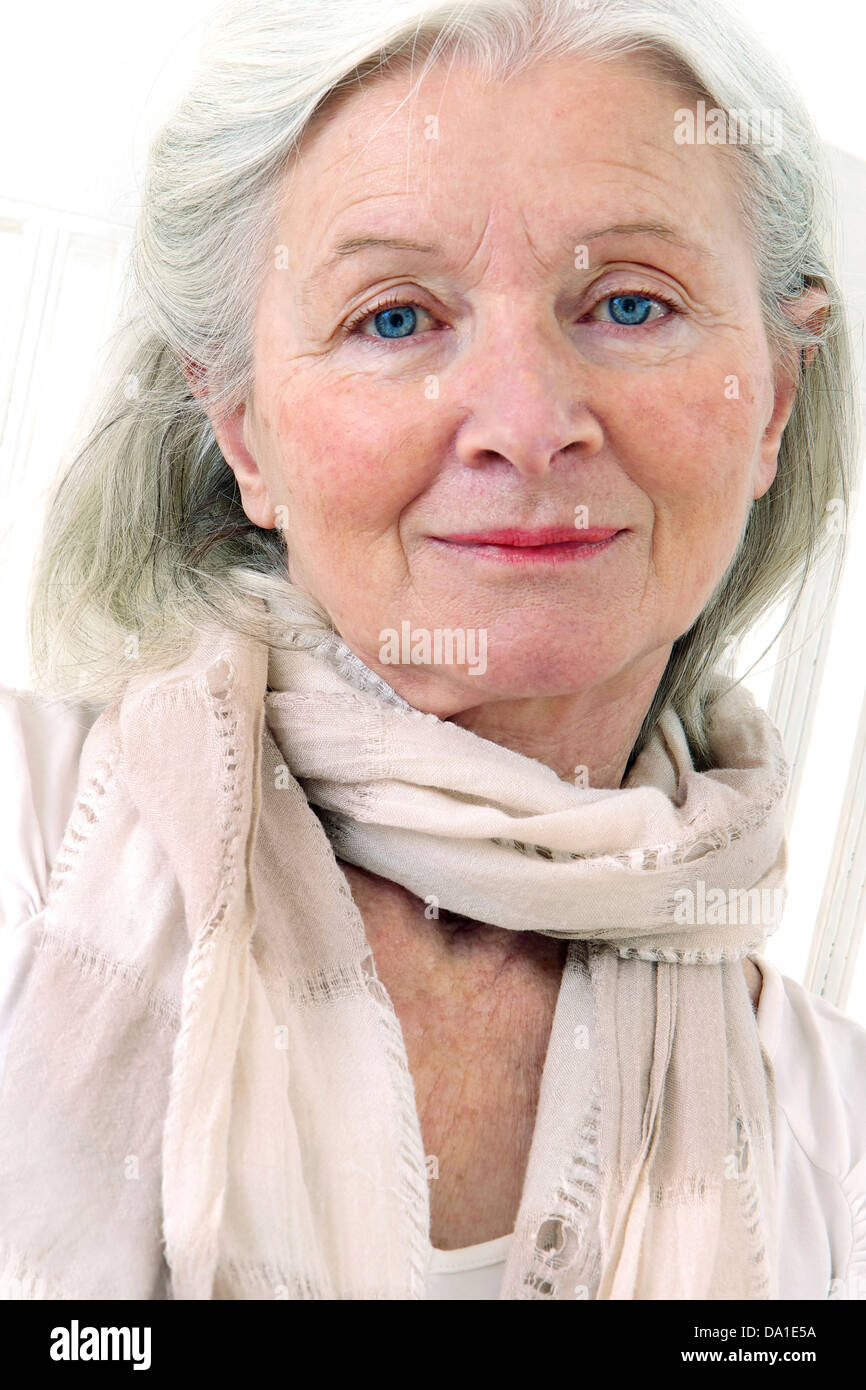 PORTRAIT OF +65 YR-OLD WOMAN Stock Photo - Alamy