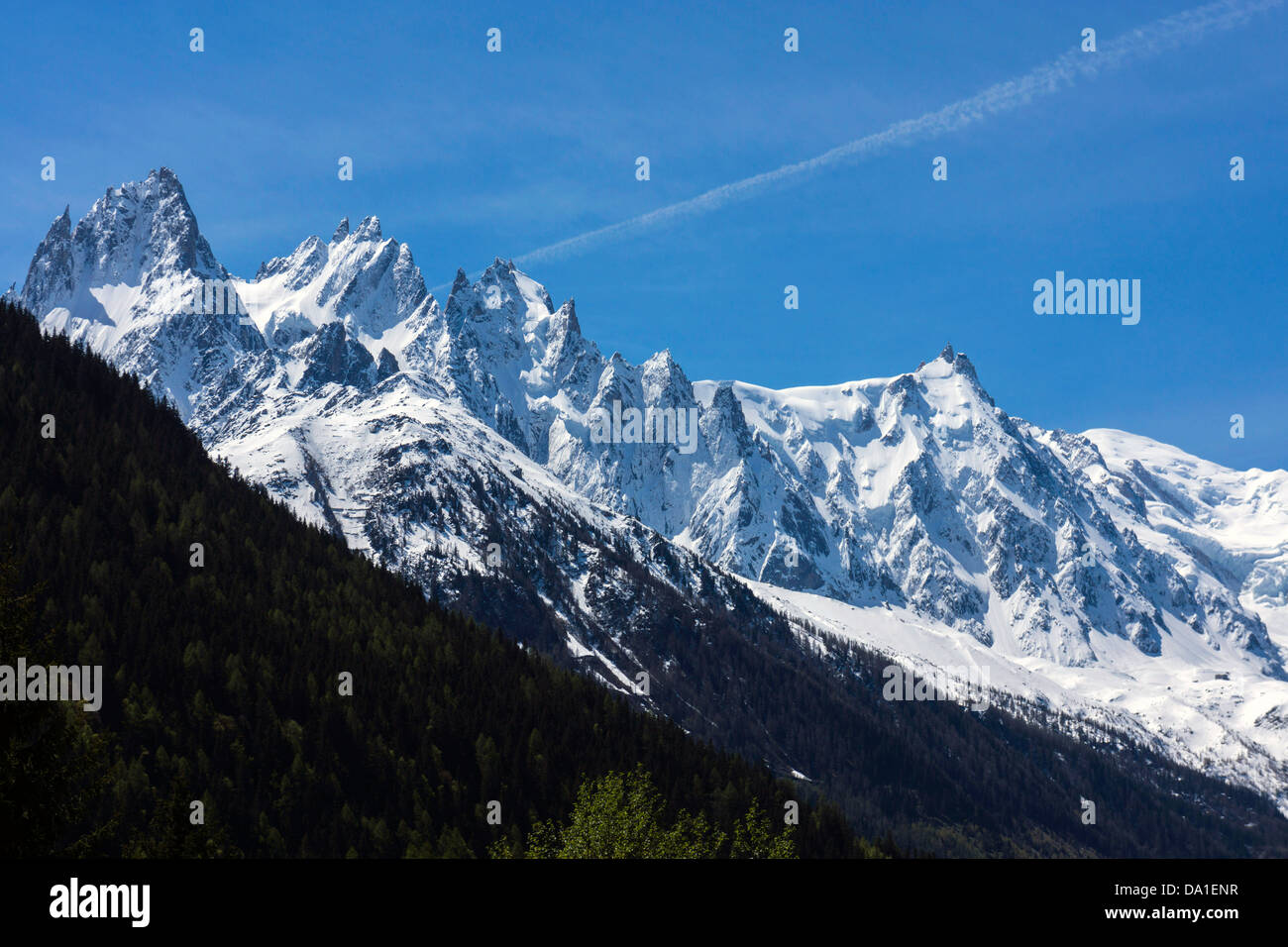 Chamonix Aiguilles seen from Chamonix Mont Blanc Stock Photo - Alamy