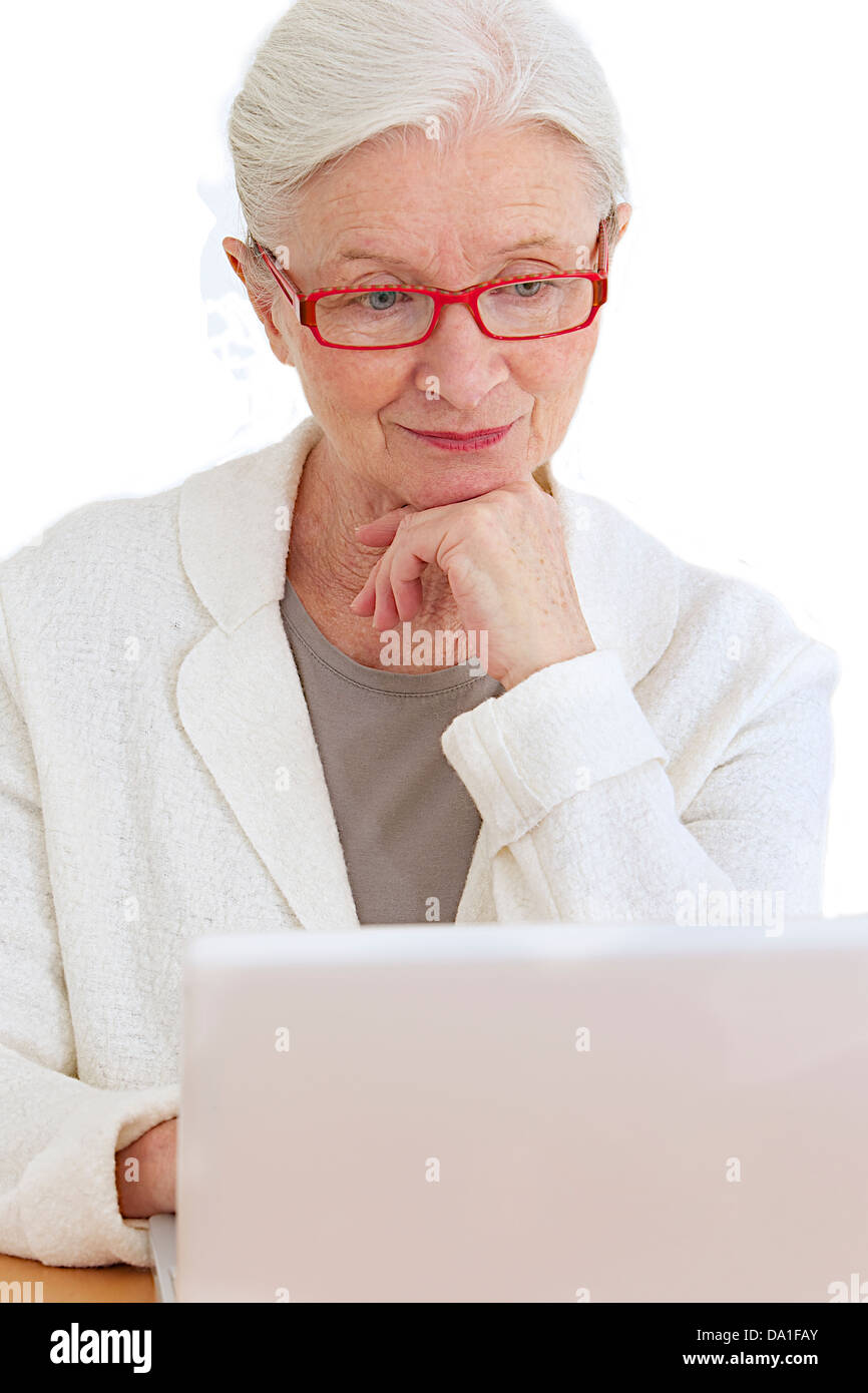 ELDERLY PERSON, COMPUTER Stock Photo - Alamy