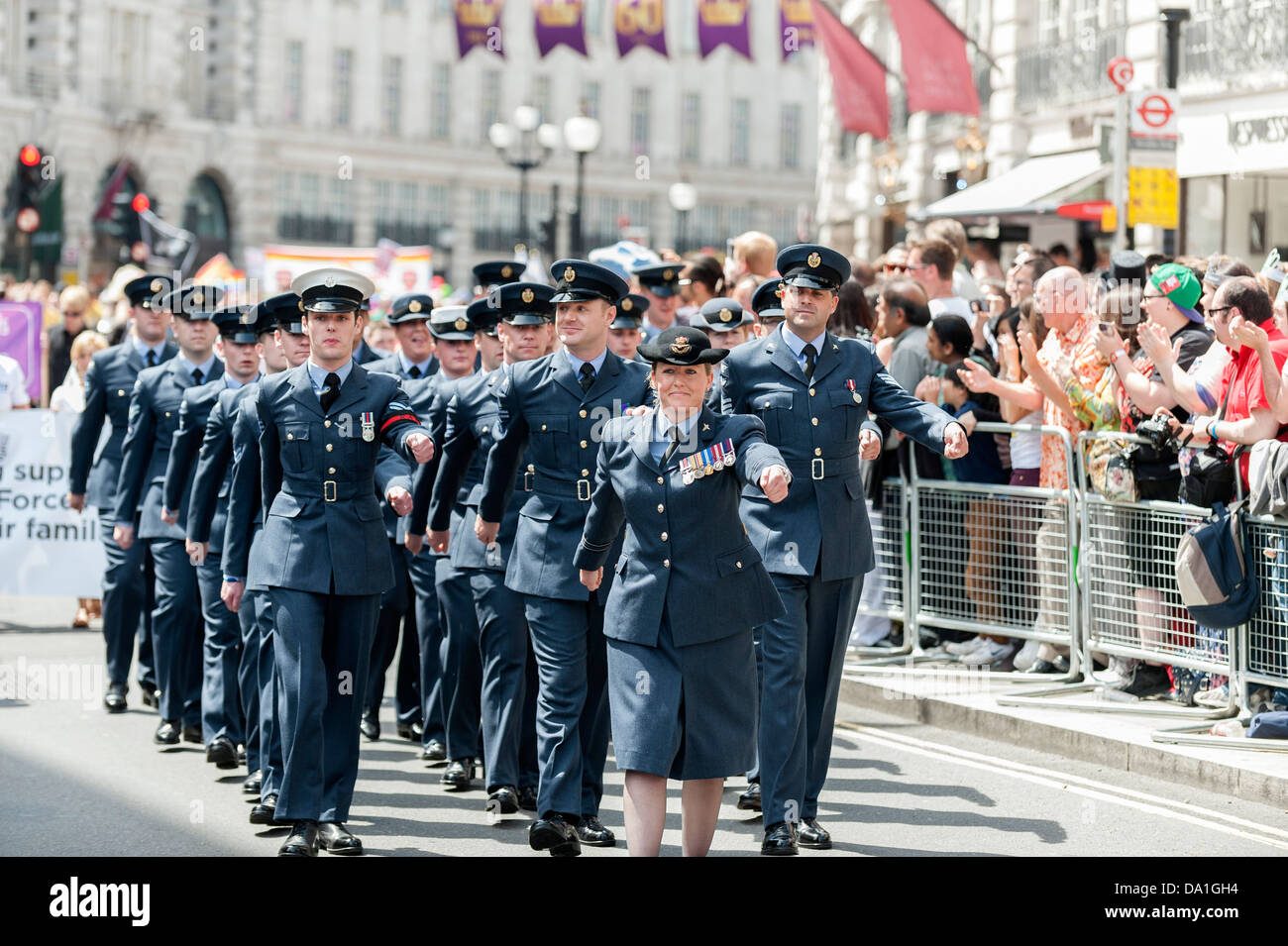 The Royal Air Force Marching in the Pride Parade in London Stock Photo ...