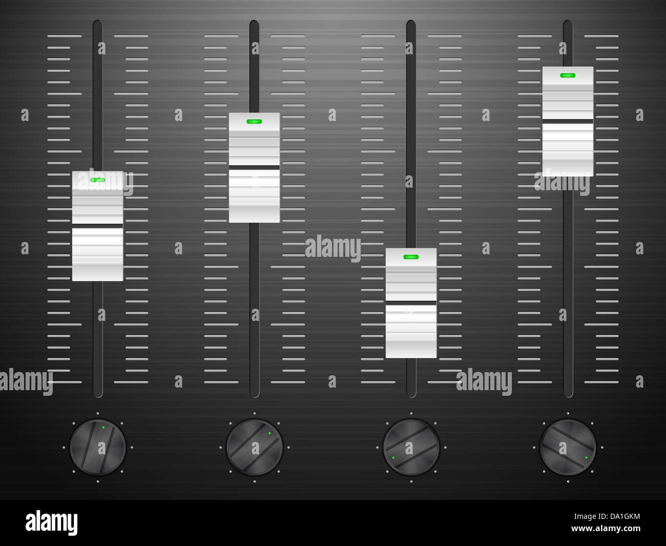 Black DJ sound mixing console. Vector illustration Stock Photo - Alamy