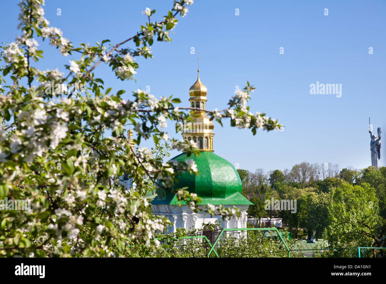 Kiev Pechersk Lavra monastery and tree in blossom Stock Photo - Alamy