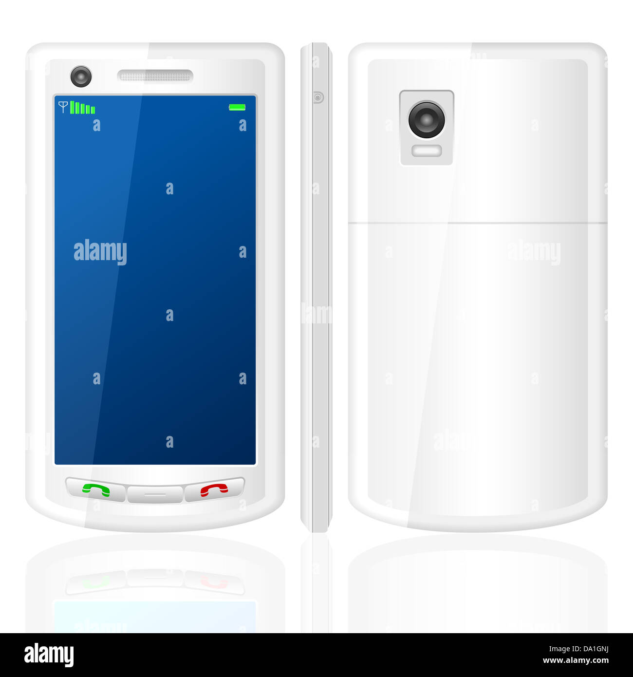 Mobile phone on white background. Vector illustration Stock Photo - Alamy