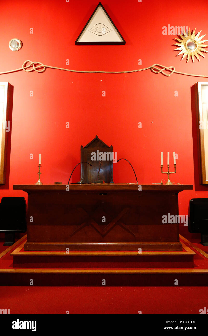 Grande Loge de France. The Franklin Delano Roosevelt masonic lodge room ...