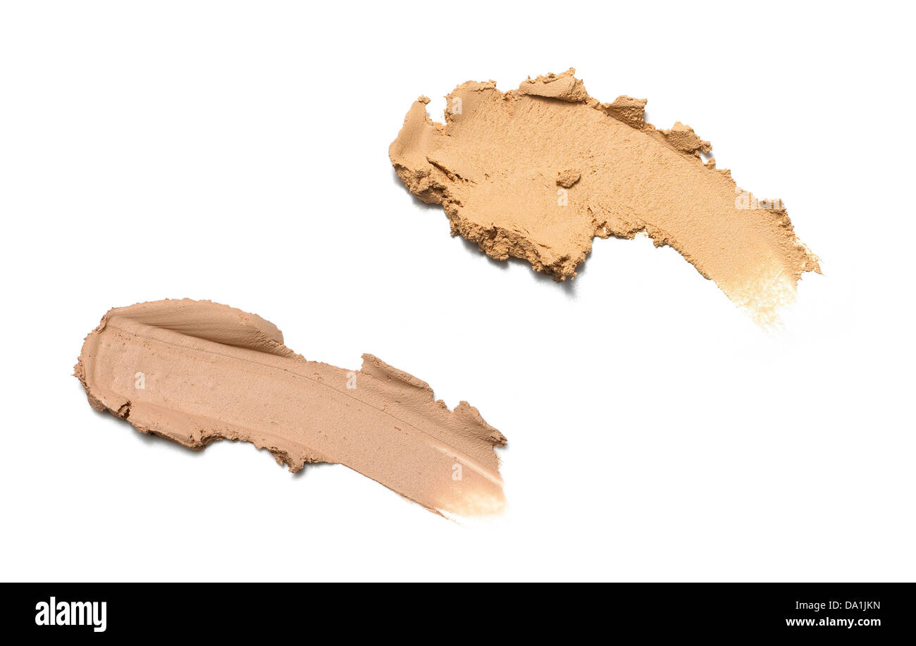 sweep of foundation makeup cut out onto a white background Stock Photo ...